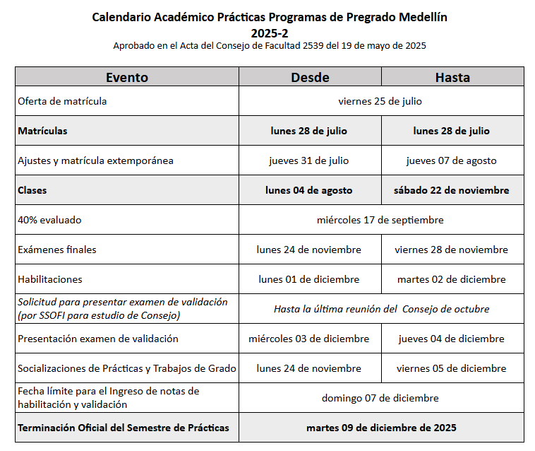 Calendarios académicos